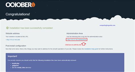 Install And Configure October Cms On Centos Stream 8 Computingforgeeks