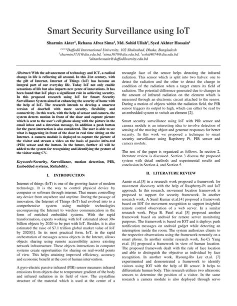 pdf smart security surveillance using iot