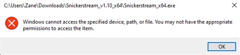Windows Cannot Access The Specified Device Path Or File · Issue