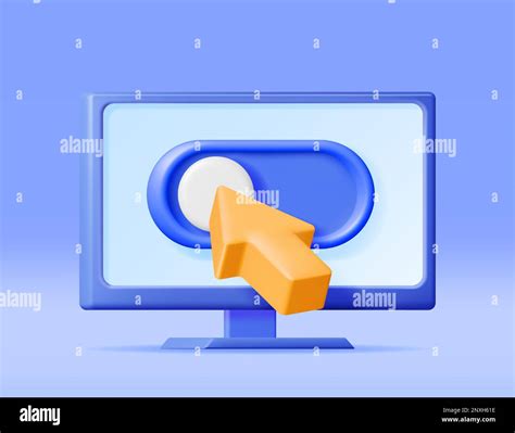 3d Mouse Cursor And Switch Button In Computer Stock Vector Image And Art