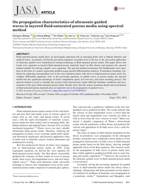 Pdf On Propagation Characteristics Of Ultrasonic Guided Waves In Layered Fluid Saturated