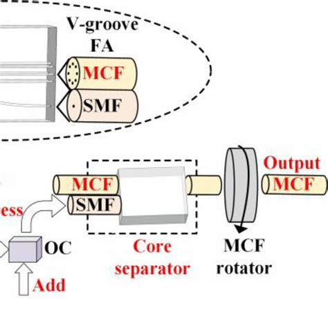 A The Schematic Structure Of Roadm Node And Mcf Core Separator B Download Scientific