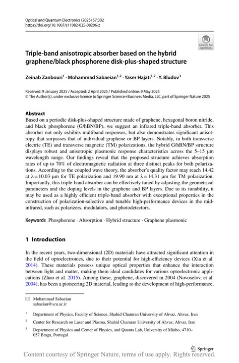 Triple Band Anisotropic Absorber Based On The Hybrid Grapheneblack