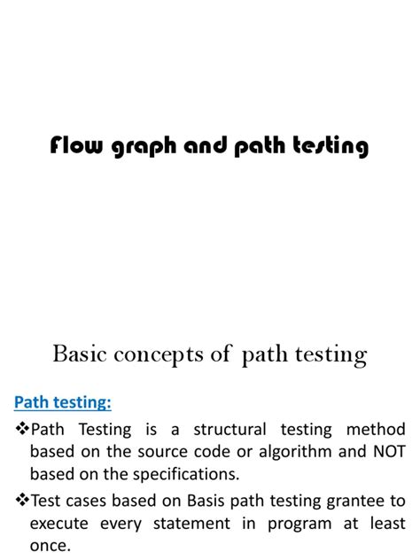 Flow Graph And Path Testing Pdf Control Flow First Order Logic