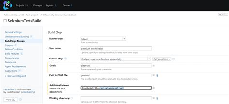 how to build ci cd pipeline with teamcity for selenium test automation