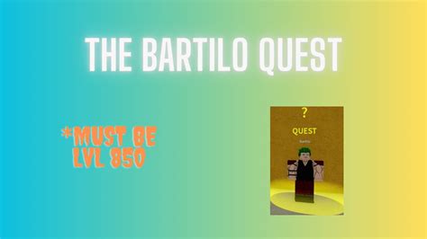 The Bartilo Quest In Blox Fruits Part 1 YouTube