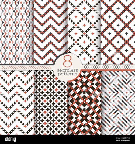 Set Of Vector Seamless Patterns Modern Stylish Textures Regularly Repeating Geometrical