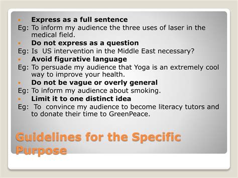 Ppt Determine And Develop Your General Purpose Specific Purpose And Central Idea Powerpoint