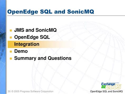 ppt openedge® sql and sonicmq® using jms with sql applications powerpoint presentation id 881523