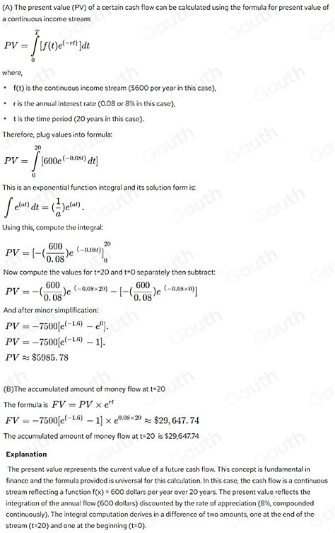 Solved The Function F X 1200 Represents The Rate Of Flow Of Money In