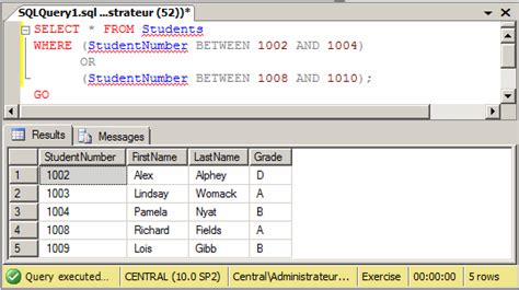 Microsoft Sql Server Lesson Topics On Conjunctions And Disjunctions