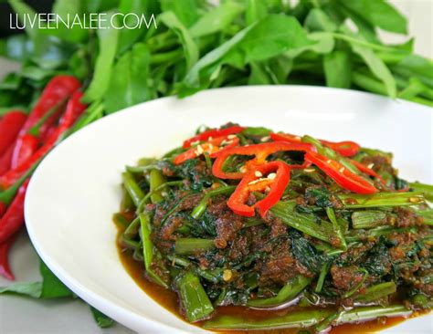 Sambal Kangkong Recipe Sambal Kangkung Resepi Stir Fry Water