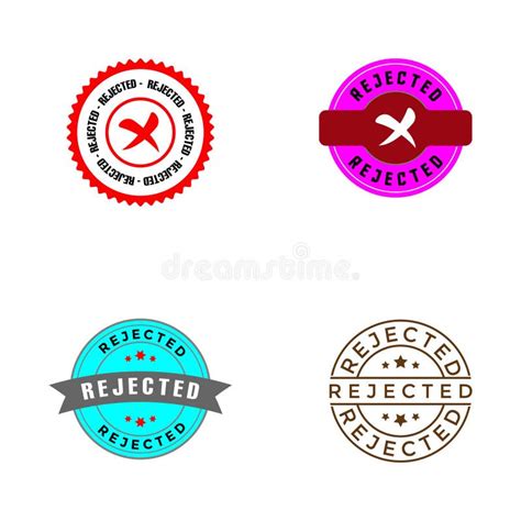 Modern Rejected Stamp Vector Design Colorful And Professional Rejected Badge Icons Stock