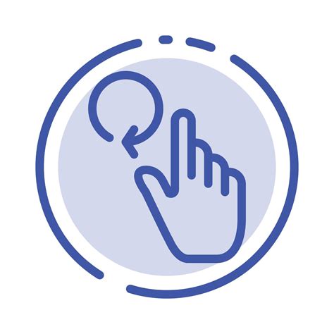 Hand Finger Gestures Reload Blue Dotted Line Line Icon 18002377 Vector