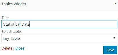 Data Tables Generator Widget Supsystic