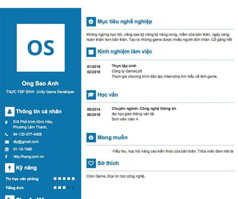 Top 6 Mẫu Cv Game Developer Unity 3d Viết Mẫu ấn Tượng Nhất
