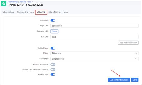 Mikrotik Live Bandwidth Splynx Documentation