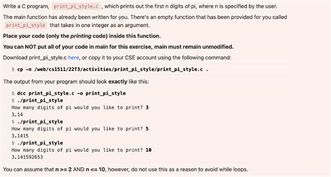 Solved Write A C Program Which Prints Out The First N Chegg