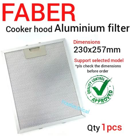 Cooker Hood Aluminium Filter For Faber Seleted Model Only Size 230mm