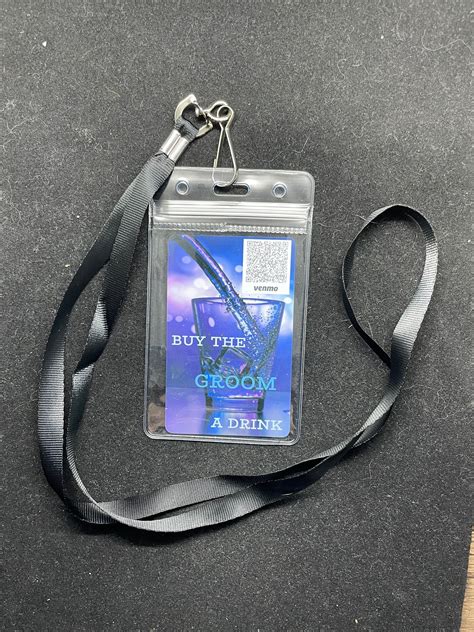 Bachelor Party Qr Code Lanyard Buy The Groom A Drink Use Your Qr Code Venmo Cash App Etsy