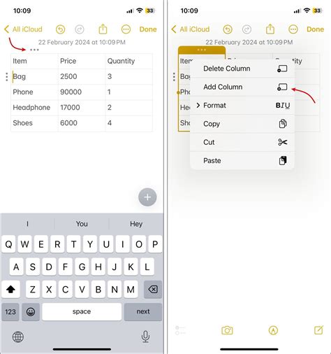 Apple Notes How To Resize Table Columns Or Rows
