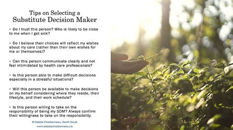 Substitute Decision Maker