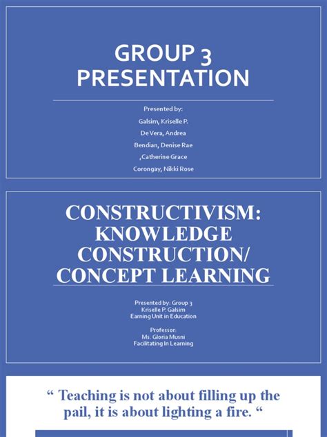 Group 3 Constructivism Pdf Constructivism Philosophy Of Education Cognitive Science