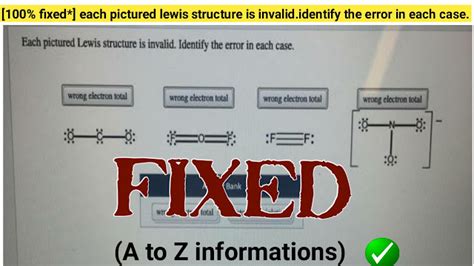 100 Fixed Each Pictured Lewis Structure Is Invalid Identify The