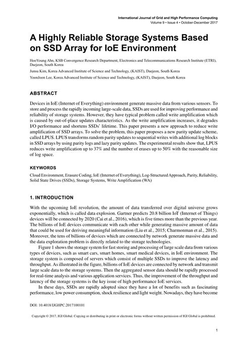 pdf a highly reliable storage systems based on ssd array for ioe environment
