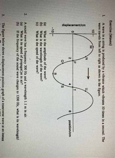 Solved 1 Exercise Waves A Wave In A String Is Produced By Chegg Com