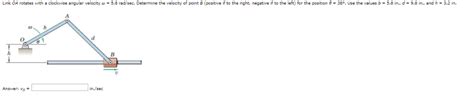 Solved Link Oa Rotates With A Clockwise Angular Velocity ω