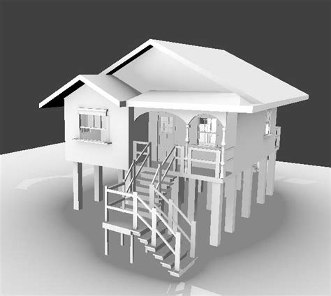 Blender 湖滨别墅白模3d模型素材资源免费下载 Blender3d模型库