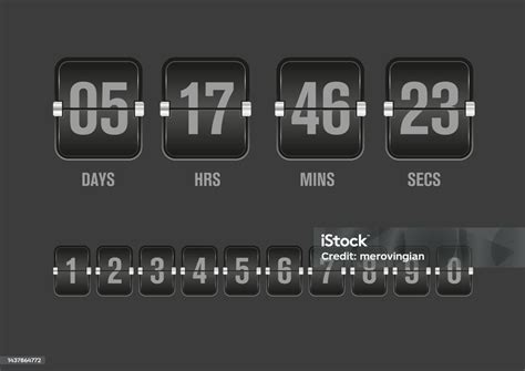 flip countdown clock counter timer stock illustration download image