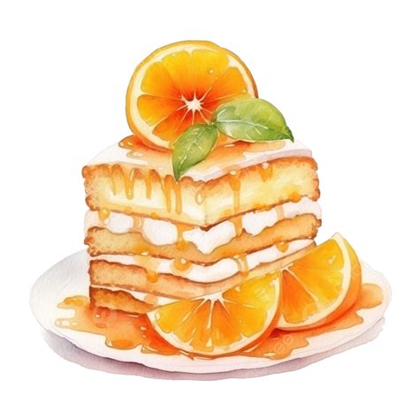 수채화 케이크 오렌지 수채화 손 그리다 Png 일러스트 및 이미지 에 대한 무료 다운로드 Pngtree