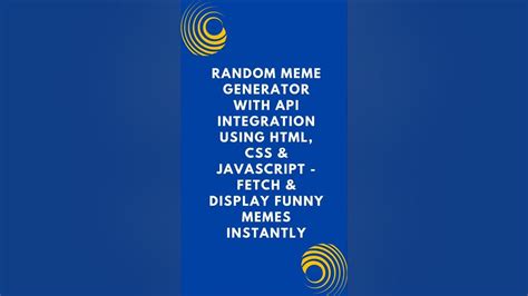 🤣 Generate Random Memes In 60 Seconds ⏱️ Html Css Javascript Shorts Youtube