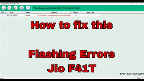 Jio F41t Flashing Errors Solutions Youtube