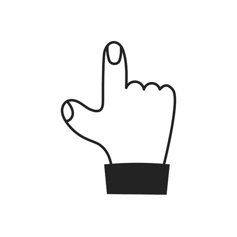 Premium Vector Forefinger Hand Sign Outline Icon Black Line Vector Illustration