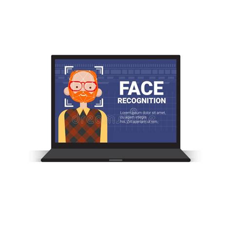 Laptop Computer Scanning User Man Face Identification Technology Access Control System