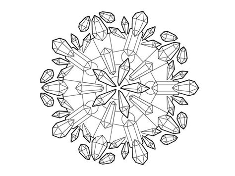 Crystal Mandala Template For Coloring Pages