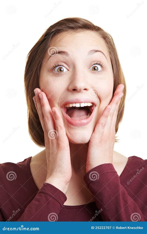 Woman Looking Surprised Stock Image Image Of Open Mimic 25222707
