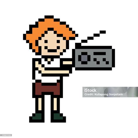 귀여운 픽셀 만화 8 비트 캐릭터 남자 운동 훈련 댄스 라이프 스타일 벡터 장식 라이프 스타일 8 비트 남성 소년 댄스 음악