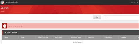 xdb experience profile page throws an error and does not load any