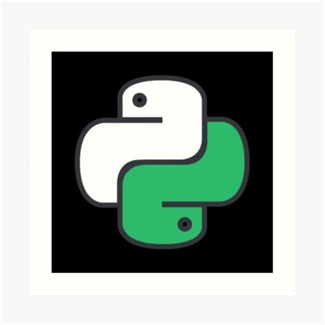 White And Green Python Coding Language Logo Art Print For Sale By BluePencilArt Redbubble