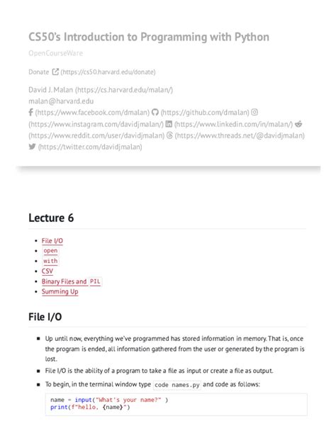 lecture 6 cs50 s introduction to programming with python pdf