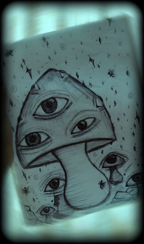 Hongo Con Hojos𖤐 Dibujos De Ficcion Faciles Un Dibujo Raro Dibujos