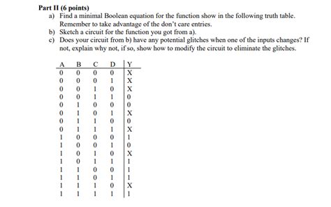 Solved Part Ii 6 Points A Find A Minimal Boolean Equation