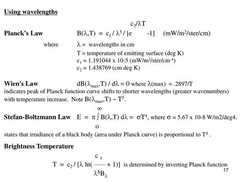 Remote Sensing Fundamentals Part I Radiation And The Planck Function