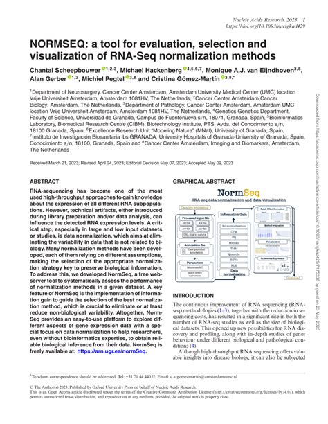 Pdf Normseq A Tool For Evaluation Selection And Visualization Of