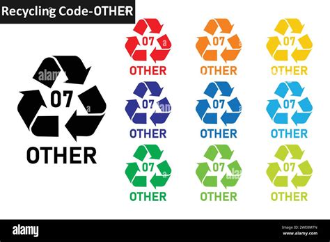 Other Plastic Recycling Code Icon Set Mobius Strip Plastic Recycling Symbol 07 Other Plastic