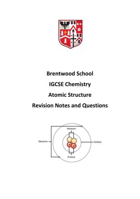 GCSE Atomic Structure Basics Revision Guide With Answers Science Stuvia UK GCSE Atomic Structure Basics Revision Guide With Answers Science Stuvia UK
